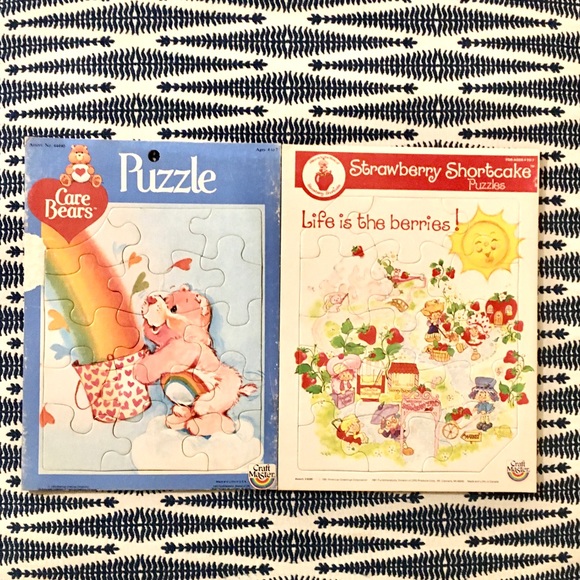 Other | Vintage Strawberry Shortcake And Care Bears Puzzles Quantity 2 ...